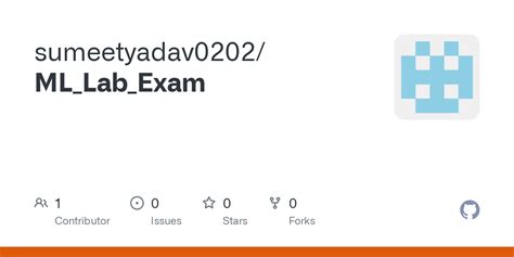 GitHub Sumeetyadav ML Lab Exam