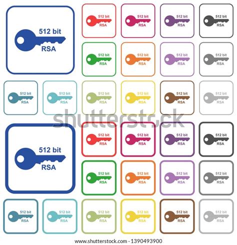 512 bit rsa encryption color flat stock vector royalty free