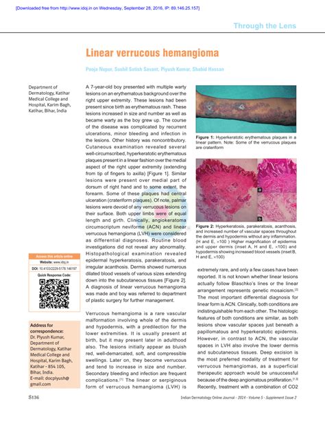 Pdf Linear Verrucous Hemangioma