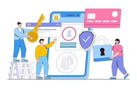 Premium Vector Flat Data Protection Concept With People Characters