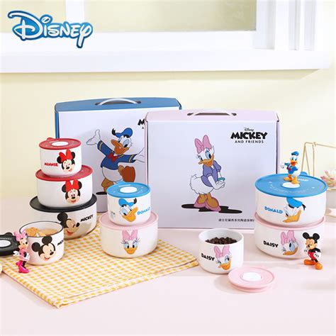 Ceramic Disney Bowl Set Microwaveable Dinnerware Tableware Food