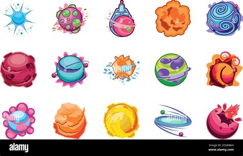 Fantastic Planets Set Of Icons Vector Illustration Design Stock Vector Image Art Alamy