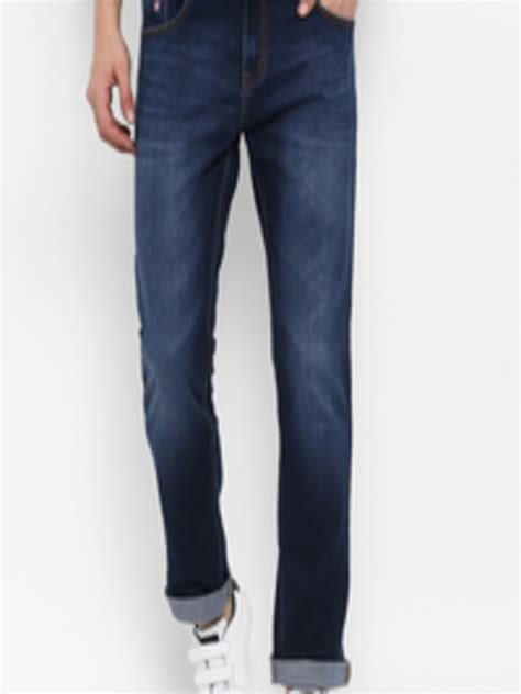 Buy Swiss Military Men Blue Tapered Fit Mid Rise Clean Look Stretchable