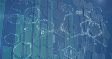 The Data Processing Animation On Blue Background Depicts Global Science