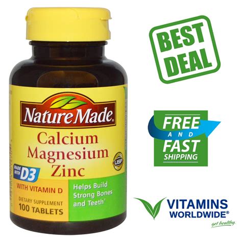 Viên Uống Nature Made® Calcium Magnesium Zinc With Vitamin D 300