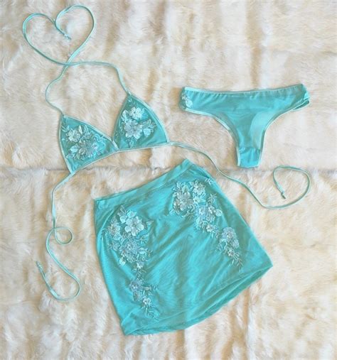 Mesh Bikini Set Mesh Thong Mesh Miniskirt Etsy