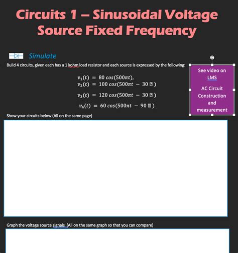 Solved Circuits 1 Sinusoidal Voltage Source Fixed