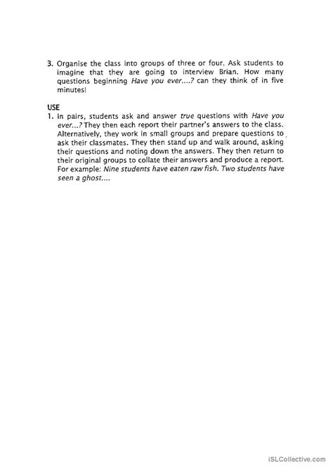 Present Perfect Tense Español Ele Hojas De Trabajo Pdf And Doc