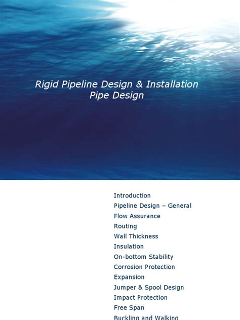 Rigid Pipeline Design Pdf Pipeline Transport Thermal Insulation