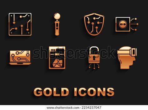 Set 3d Printer Remote Control Virtual Stock Vector Royalty Free