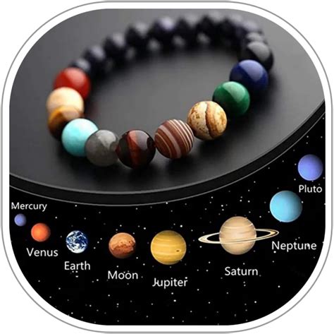 Amazon Pulsera Del Sistema Solar Pulsera De Roca De Lava Natural