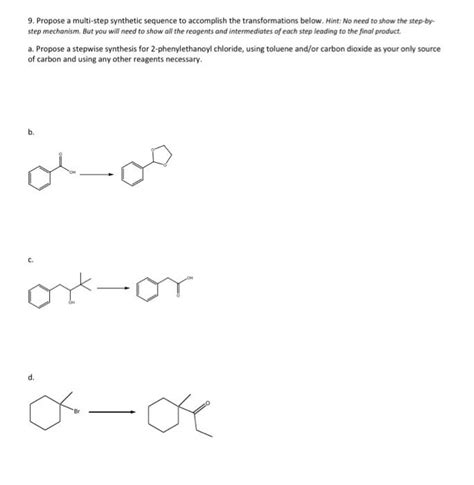 solved 9 propose a multi step synthetic sequence to