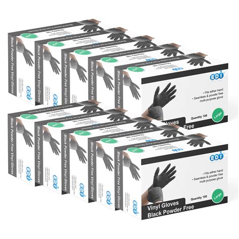 Edi Black Vinyl Gloves Large 1000