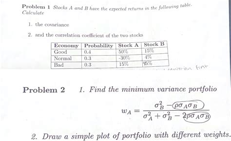solved problem ﻿a ﻿stocks a and b have the expected