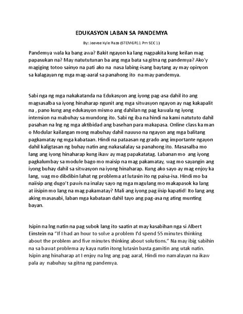 Halimbawa Ng Talumpati Docx Halimbawa Ng Talumpati Edukasyon My Xxx