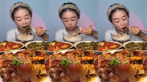 Mukbang Asmr Show Fried Vegetable Roasted Pork With Rice Sweet