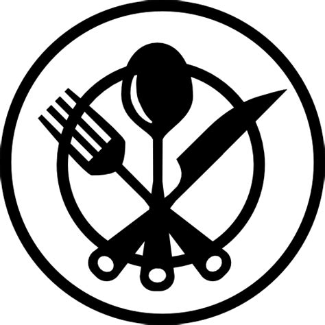 Cutlery Set On A Plate Icon