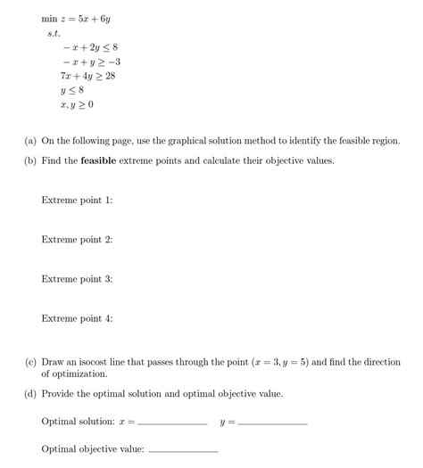 Solved Minz 5x 6y S T X 2y8x Y37x 4y28y8x Y0 A On Chegg