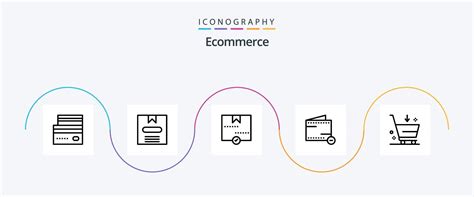 Ecommerce Line 5 Icon Pack Including Wallet E Hide Commerce Package