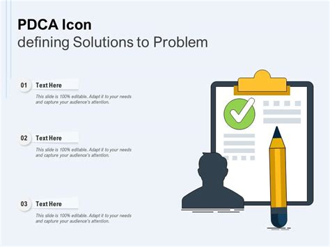 Pdca Icon Defining Solutions To Problem Presentation Graphics