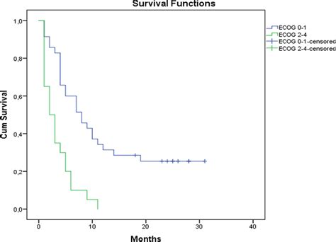 Overall Survival Curves According To Eastern Cooperative Oncology Group