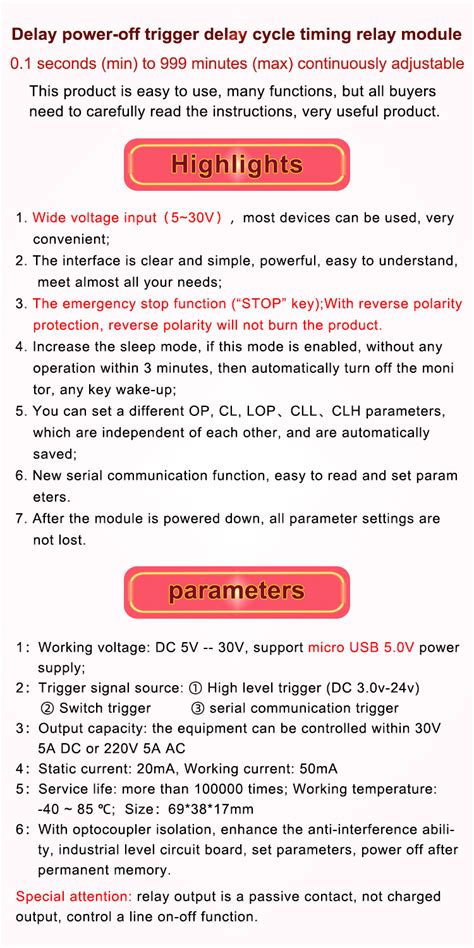 ZK KTD Time Delay Relay Module V V V Trigger Cycle Timing Industrial Anti Overshoot W