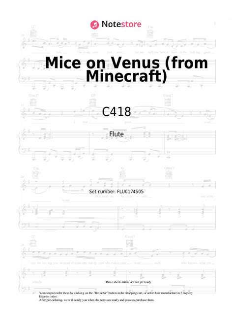 Mice On Venus From Minecraft Flute Sheet Music C418 In Note