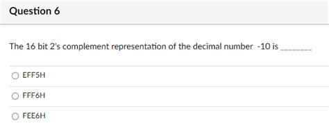 solved the 16 bit 2 s complement representation of the