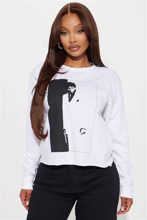 Scarface Long Sleeve Tee White Fashion Nova