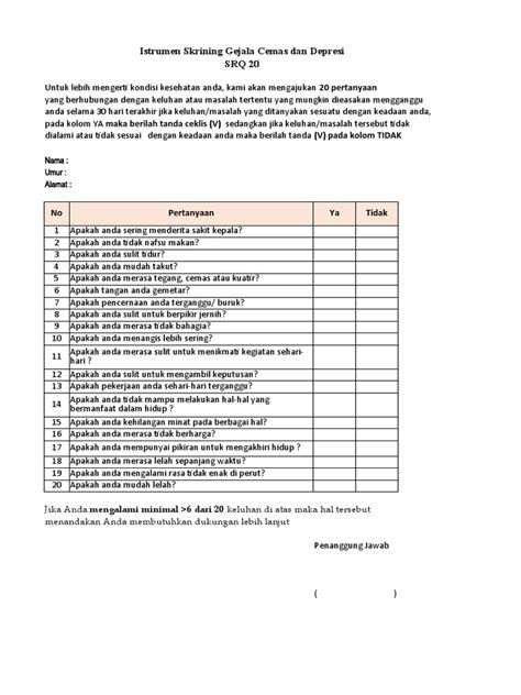 Format Skrining Srq 20 Pdf