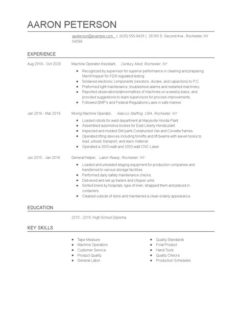 What Does A Machine Operator Assistant Do Zippia