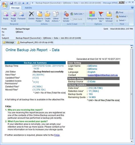 Backup Reports