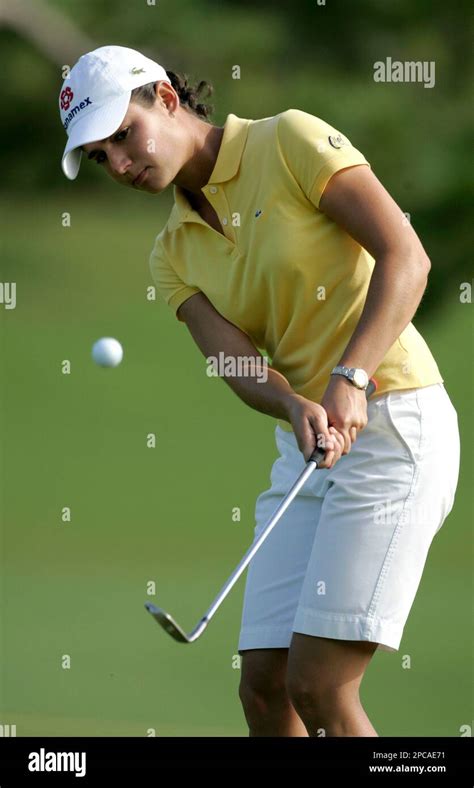 Lorena Ochoa Of Mexico Chips Onto The Second Green During The Second
