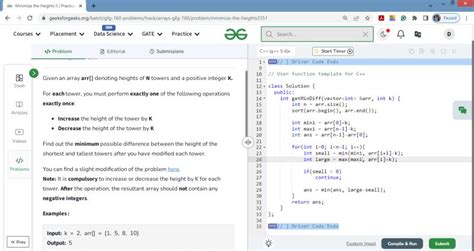 160daysofdsa Problemsolving Geeksforgeeks Gfg160 Geekstreak2025