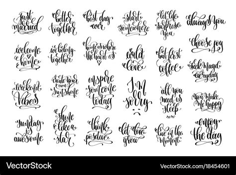 Set Of 25 Hand Lettering Inscription Love Letters Vector Image