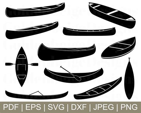 Canoe Svg Canoe Cut File Canoe Cricut Canoe Silhouette Canoe Vector