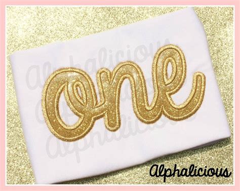 One Cursive Applique Fontdesign Etsy