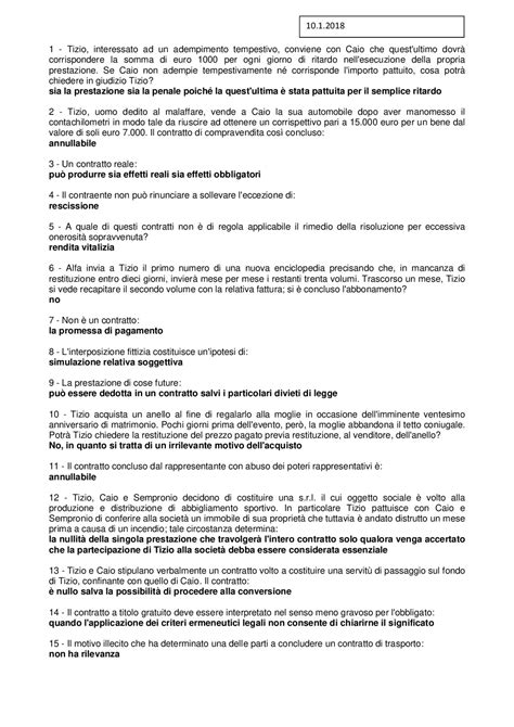 Test Esame Diritto Civile Prove Desame Di Diritto Civile Docsity