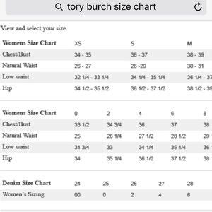 Tory Burch Shoe Size Chart