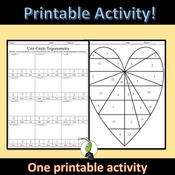 Unit Circle Trig Color By Number Activity Google And Printable Digital