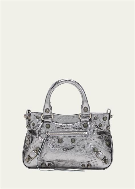 Balenciaga Neo Cagole Small Metallic Tote Bag Bergdorf Goodman