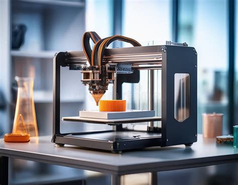 3d printer creating a prototype in a lab stock illustration