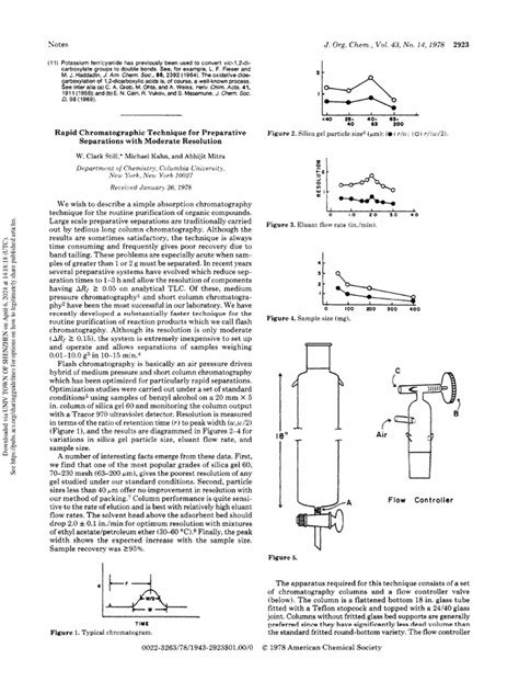 Still Et Al 2002 Rapid Chromatographic Technique For Preparative