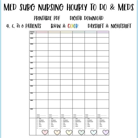 Icu Report Sheet Med Pass Etsy