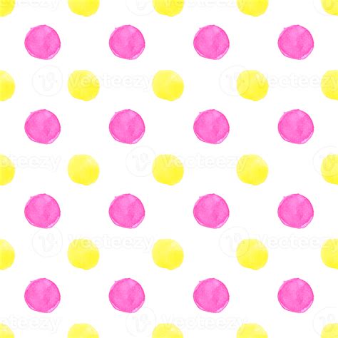 Pink And Yellow Polka Dot Seamless Background Watercolor 20482833 Png