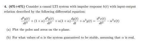Solved 66 ﻿consider A Causal Lti System With Impulse