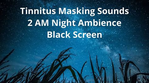 Tinnitus Masking Sounds 10 Hours 2 Am Night Ambience Black Screen