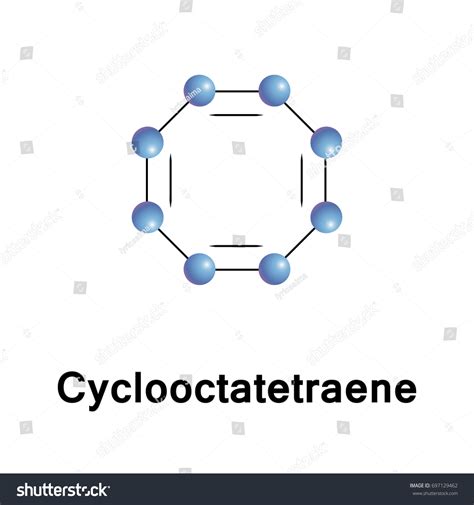 Cyclooctatetraene Unsaturated Derivative Cyclooctane Formula C8h8 Stock Vector Royalty Free