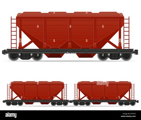 Railway Carriage Train Vector Illustration Isolated On White Background