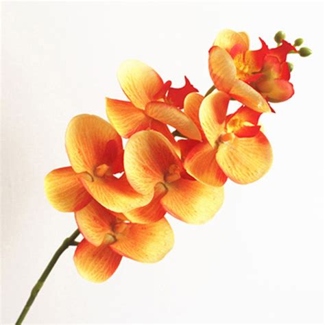 Venicenight ดอกไม้ปลอมที่สมจริงสำนักงานเครื่องประดับผีเสื้อกล้วยไม้7หัวดอกไม้ปลอมสำหรับงาน